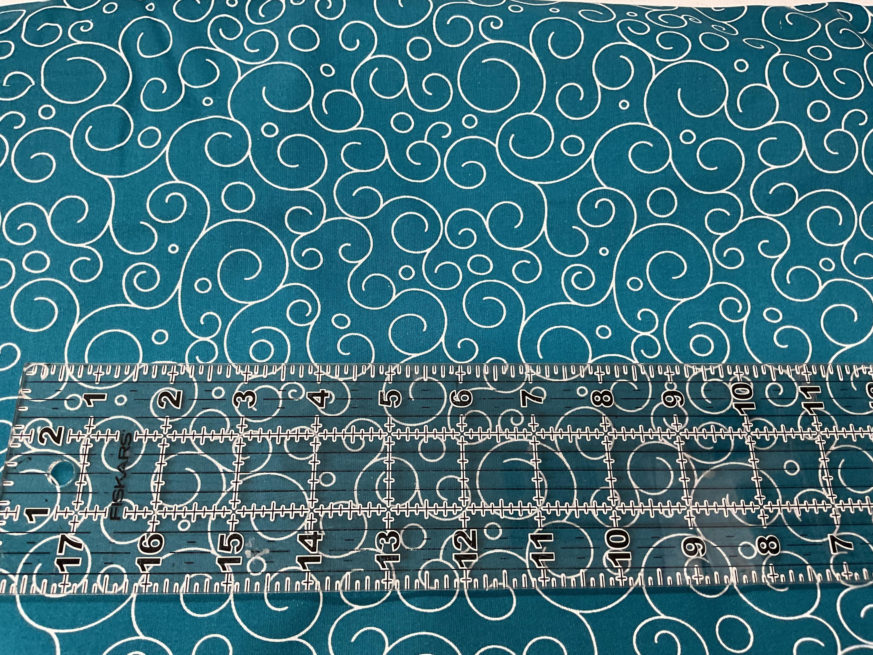 Teal Cotton, Fabric by the Yard, Cotton Fabric, Quilting Fabric ...