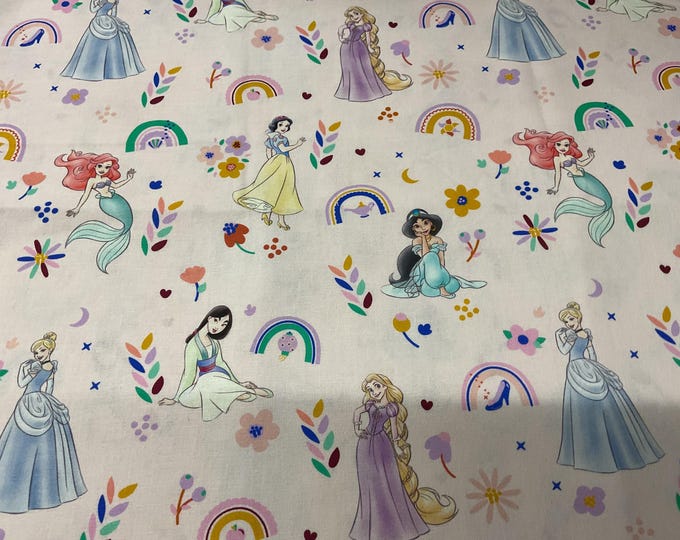 One Yard Disney Princess Cotton, Fabric by the Yard, Disney Fabric ...