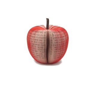 Paper Apple Made From a Book With Personalized Leaf - Etsy