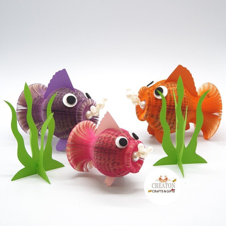 Gold fish gift Desk Buddy goldfish ornament Paper Fish | Etsy