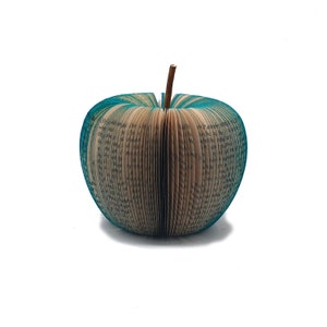 Paper Apple Made From a Book With Personalized Leaf - Etsy