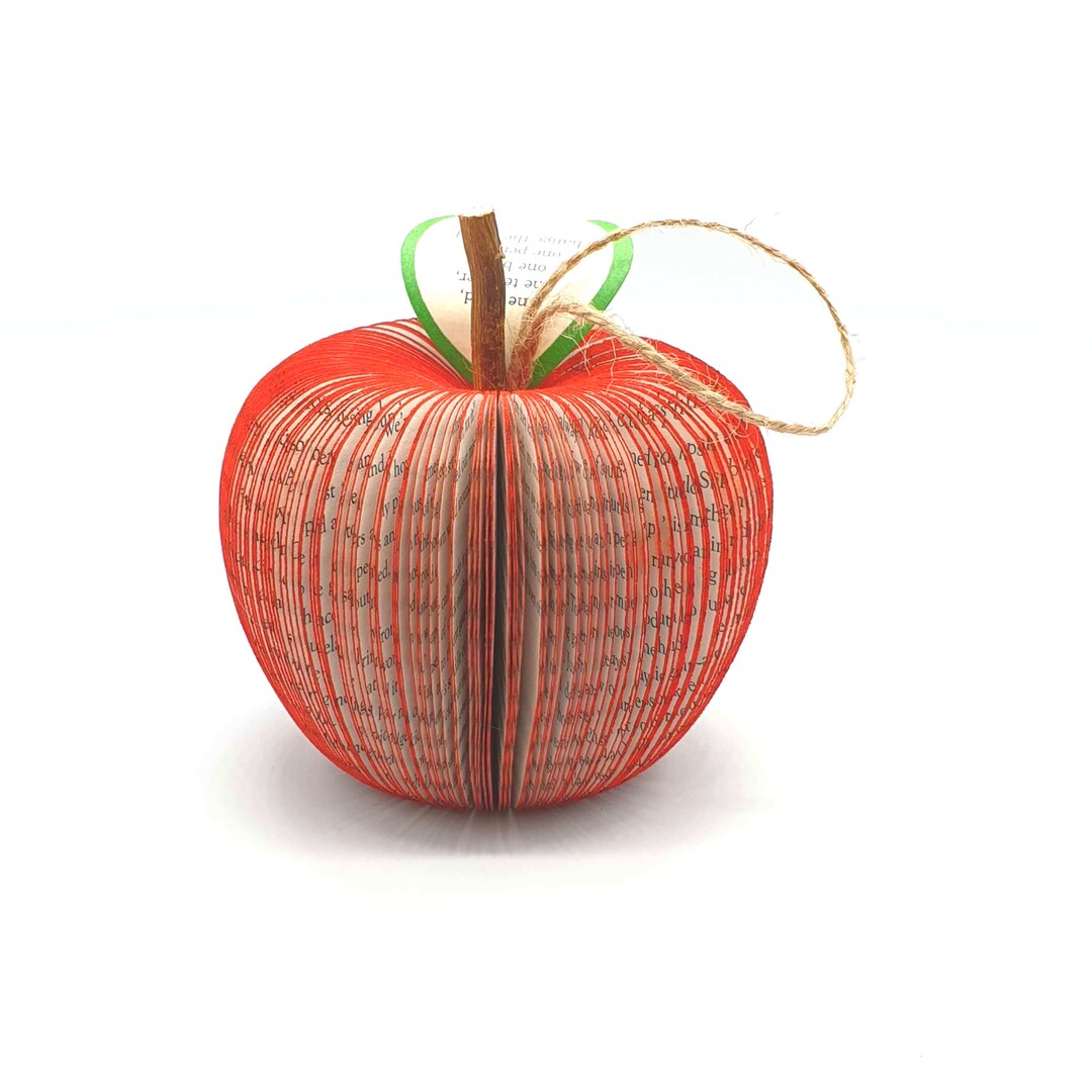 Book Art Apple – Handmade Paper Christmas Tree Decoration - Etsy