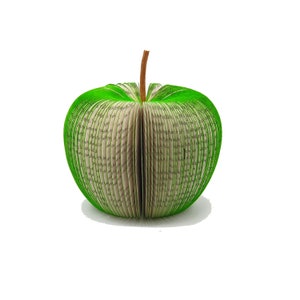 Paper Apple Made From a Book With Personalized Leaf - Etsy