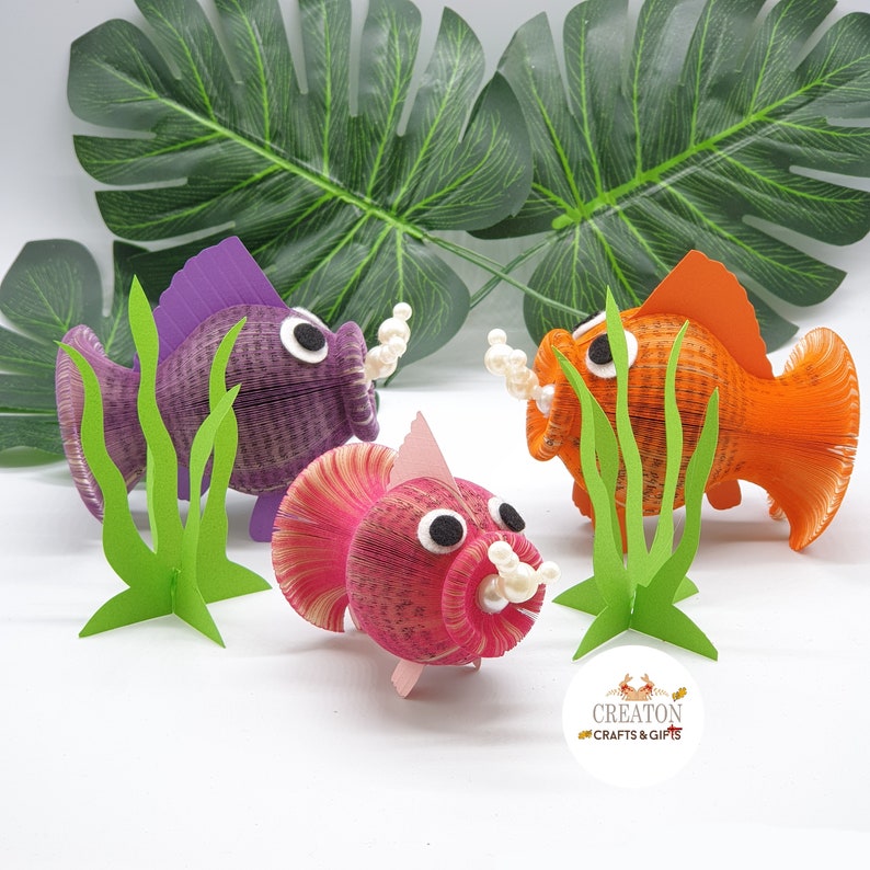 Gold fish gift Desk Buddy goldfish ornament Paper Fish | Etsy