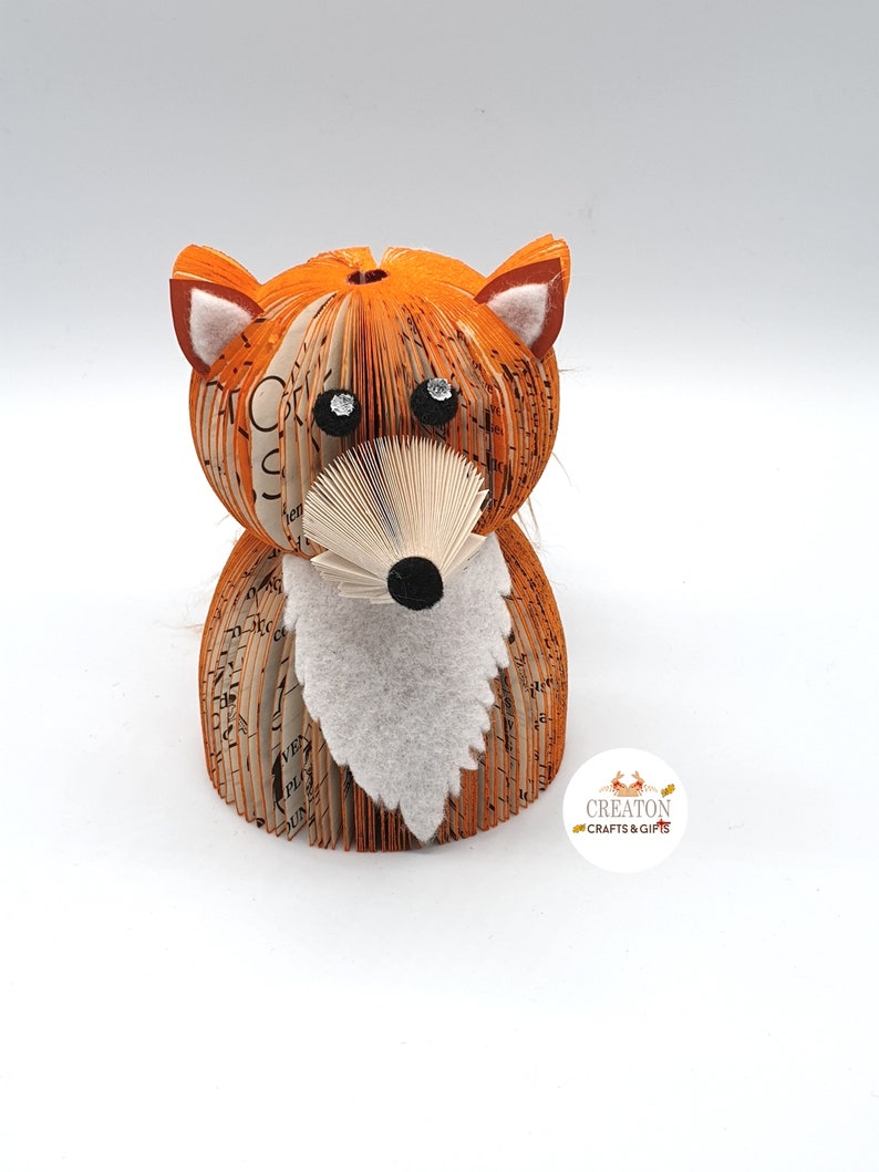 1st Anniversary Gift – Paper Anniversary Gift – Book Art Fox Desk Buddy ...