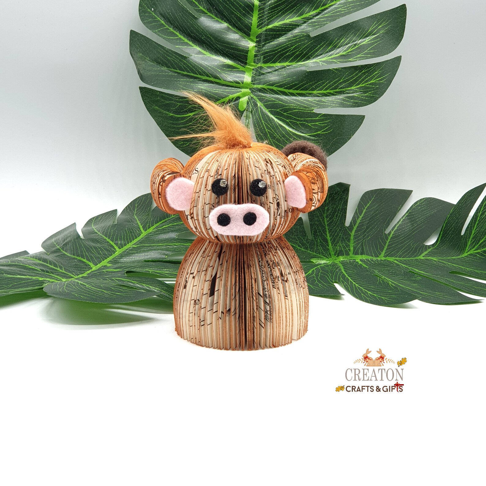 Monkey Gift made from a book Cheeky Chimp Desk Buddy | Etsy