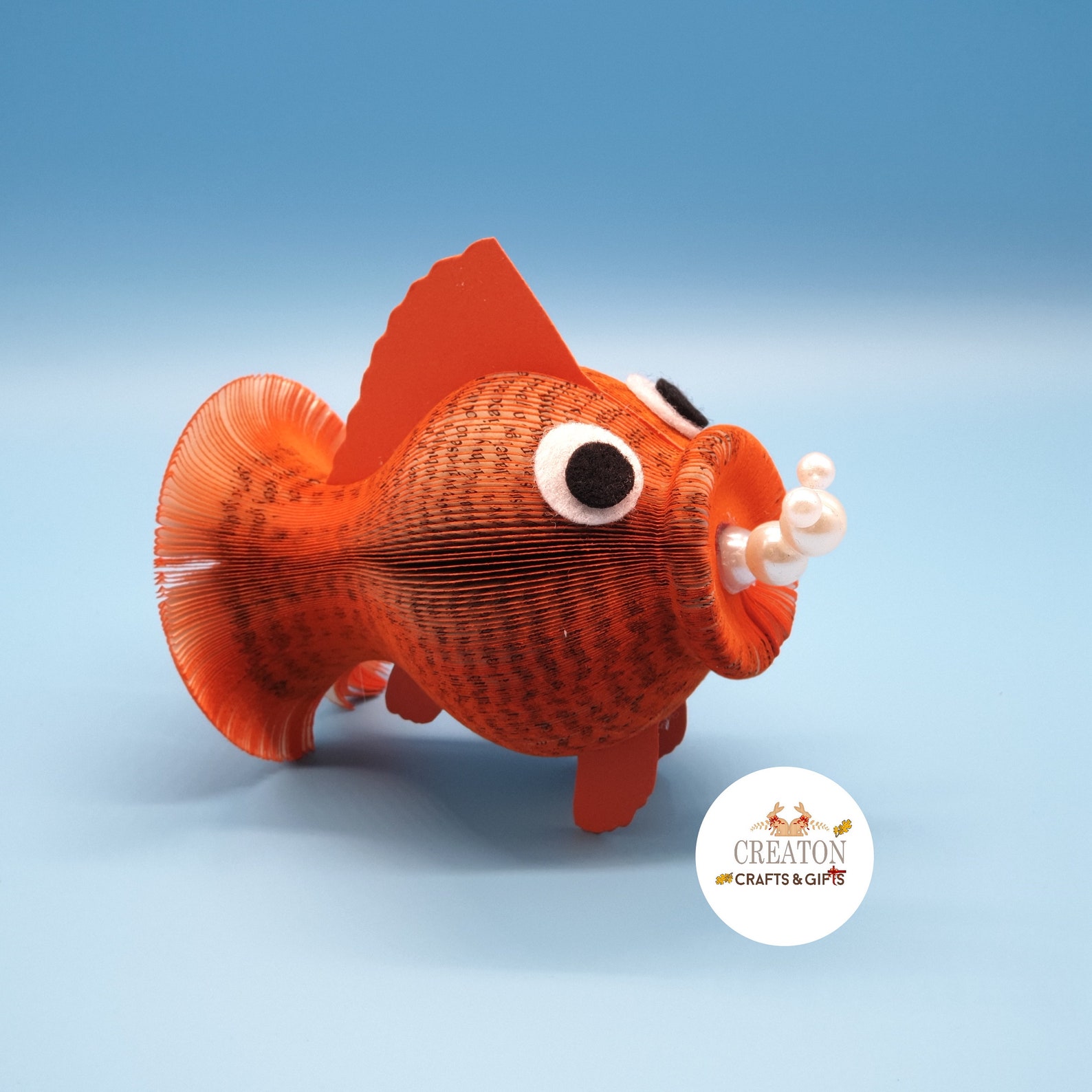 Gold fish gift Desk Buddy goldfish ornament Paper Fish | Etsy