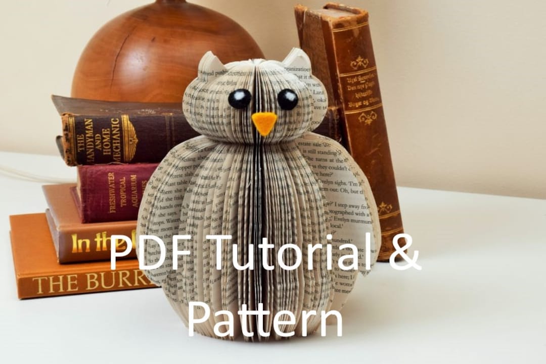 Papercraft Gift for Owl Lover - Owl Pattern PDF Template - Book Page ...