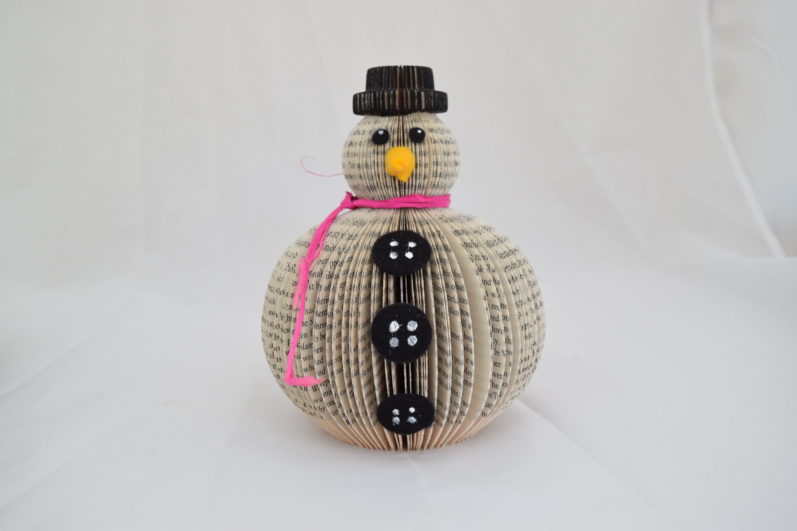 Book Art Snowman Christmas Ornament Decoration Upcycled - Etsy