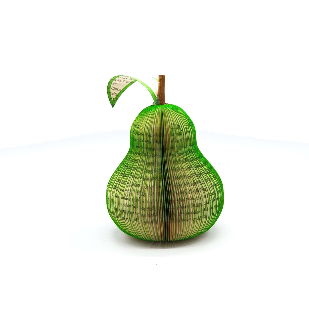 Book Art Pear - 3D Pear -personalized Pear - Green Pear - Handmade From ...