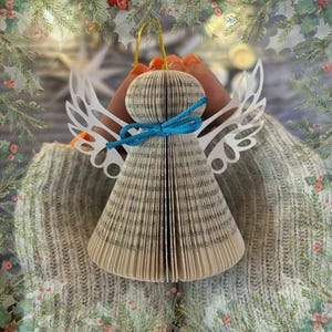 Book Page Angel Ornament – Handmade Christmas Decoration – Literary ...