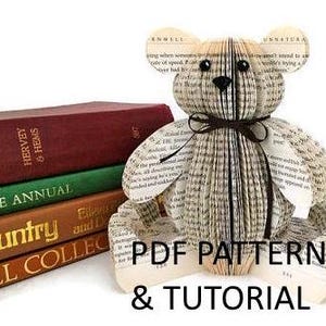 Book Art Teddy Bear Pattern PDF – Paper Cutting Template – DIY Book ...