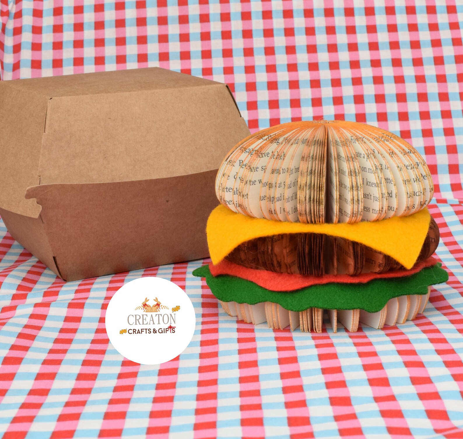 Hamburger art burger lover gift handmade Burger Box | Etsy