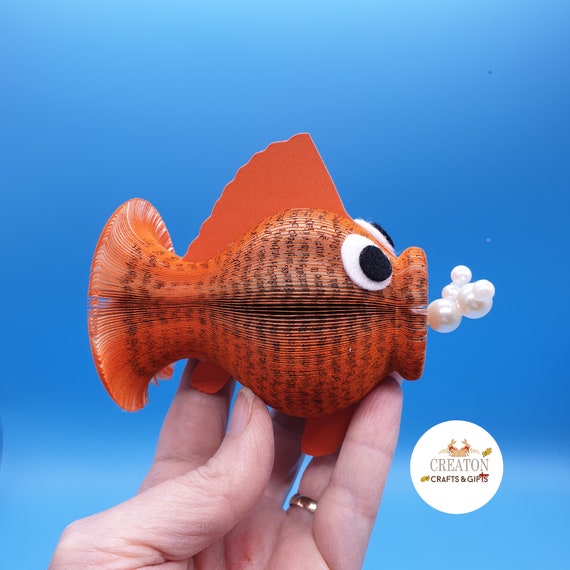 Gold fish gift Desk Buddy goldfish ornament Paper Fish | Etsy