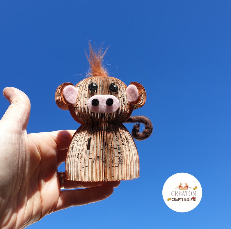 Monkey Gift made from a book Cheeky Chimp Desk Buddy | Etsy
