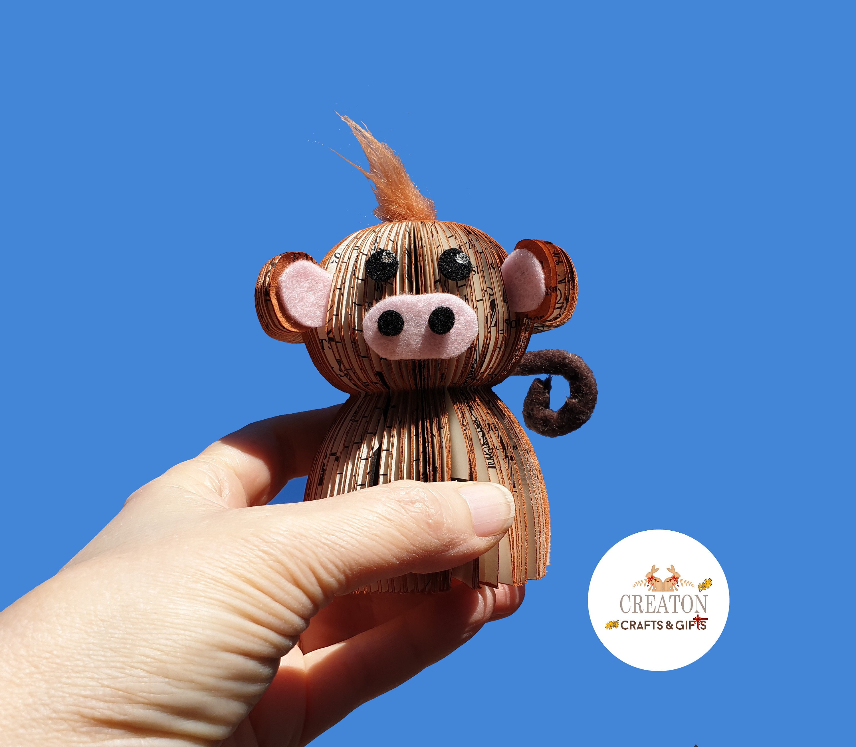 Monkey Gift made from a book Cheeky Chimp Desk Buddy | Etsy