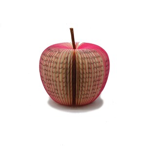 Paper Apple Made From a Book With Personalized Leaf - Etsy