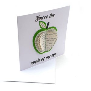 You're the Apple of My Eye Card, Fruit Anniversary Card, Book Pages ...