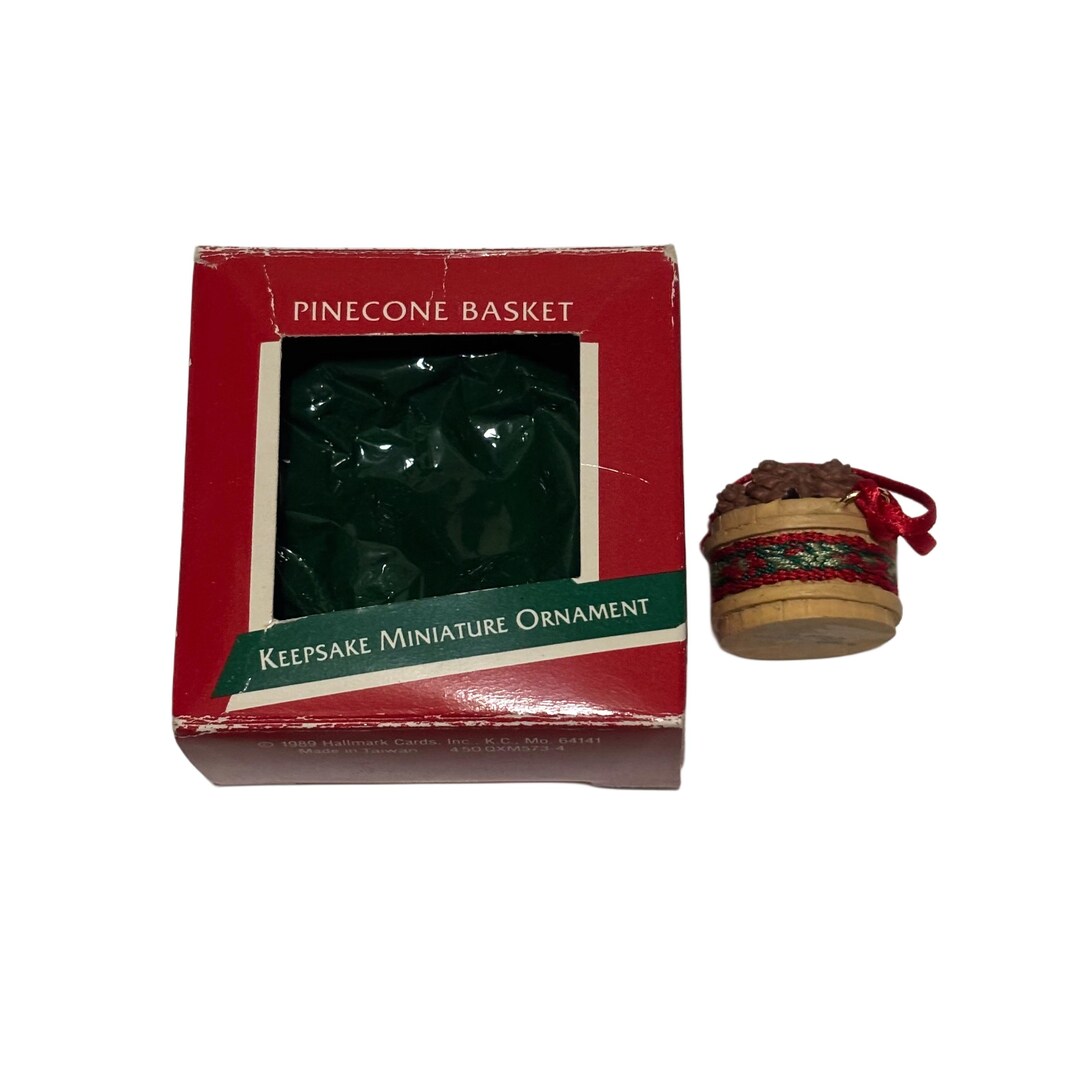 1989 Hallmark Keepsake Miniature Ornament Pinecone Basket - Etsy