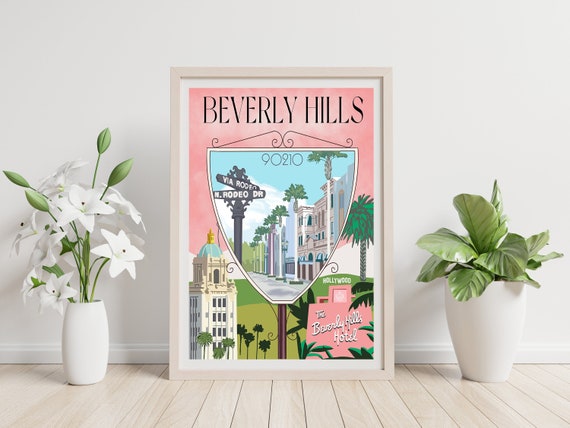 Beverly Hills PRINTABLE California Print Downloadable Wall - Etsy