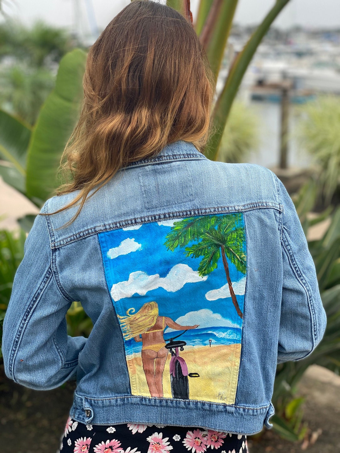 Hand Painted Denim Jacket Denim Jacket With Art Gift Custom Denim ...