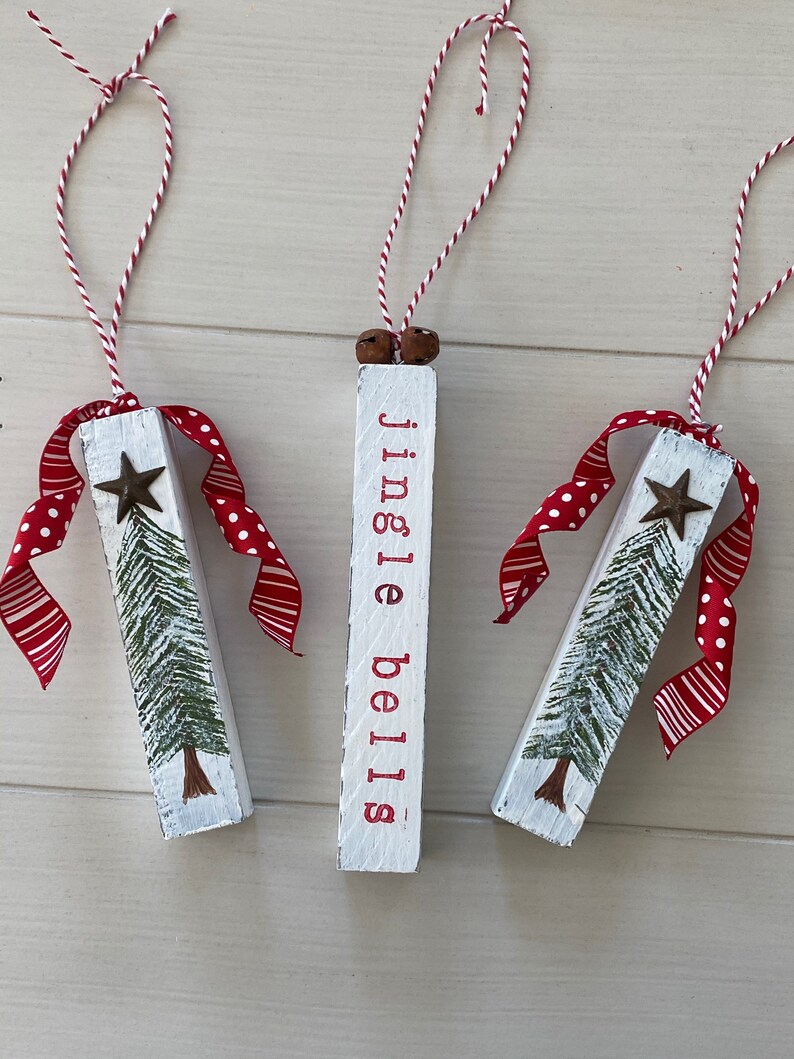 Set of 3 Handmade Rustic Ornaments / Christmas Ornaments Handmade ...