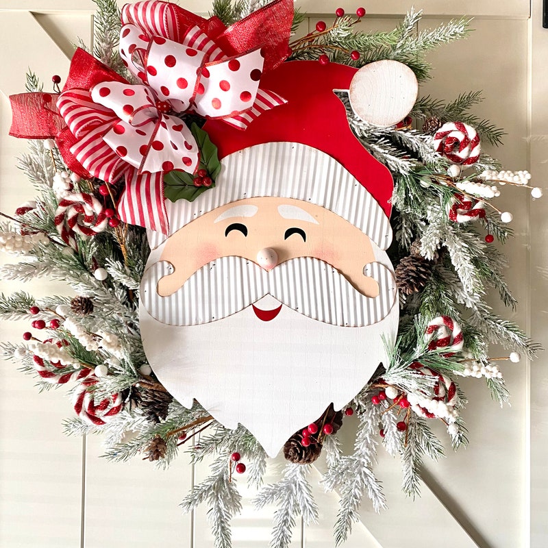 Santa Wreath - Etsy