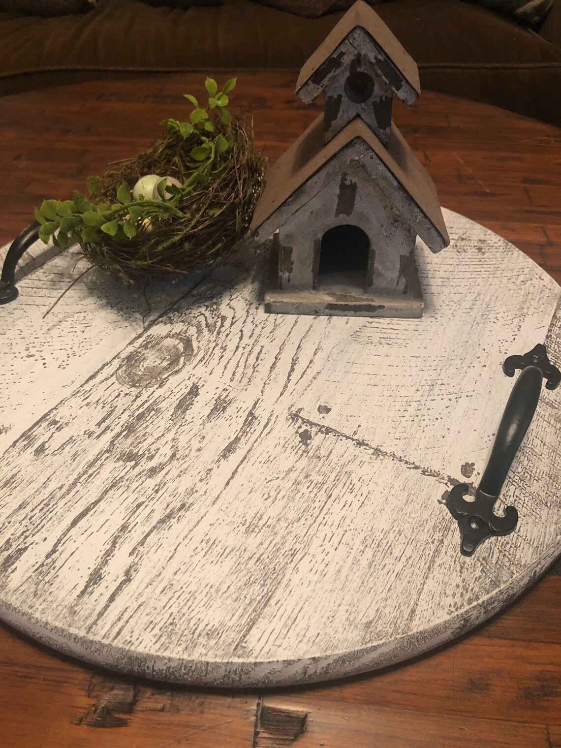 White Wood Tray Shabby Chic Wood Tray Farmhouse Tray | Etsy