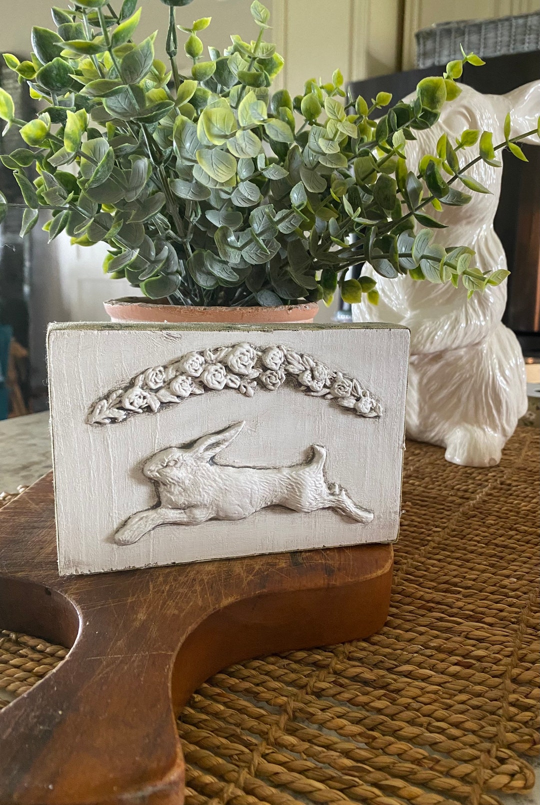 Bunny Decor/ Easter and Spring Rabbit/ Farmhouse/ Refurbished Wood ...