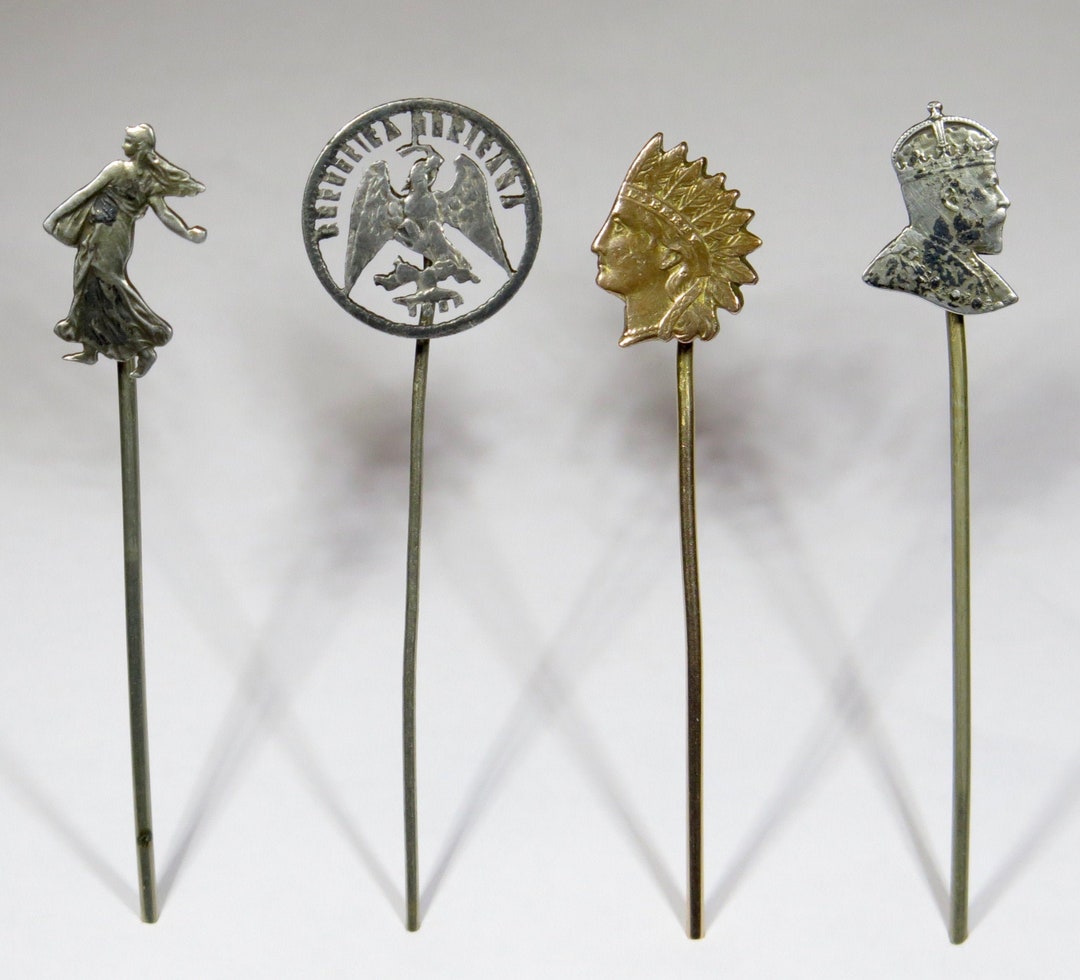 CLEARANCE Antique Edwardian Cut Out Coin Stick Pin/stickpin Lot France ...