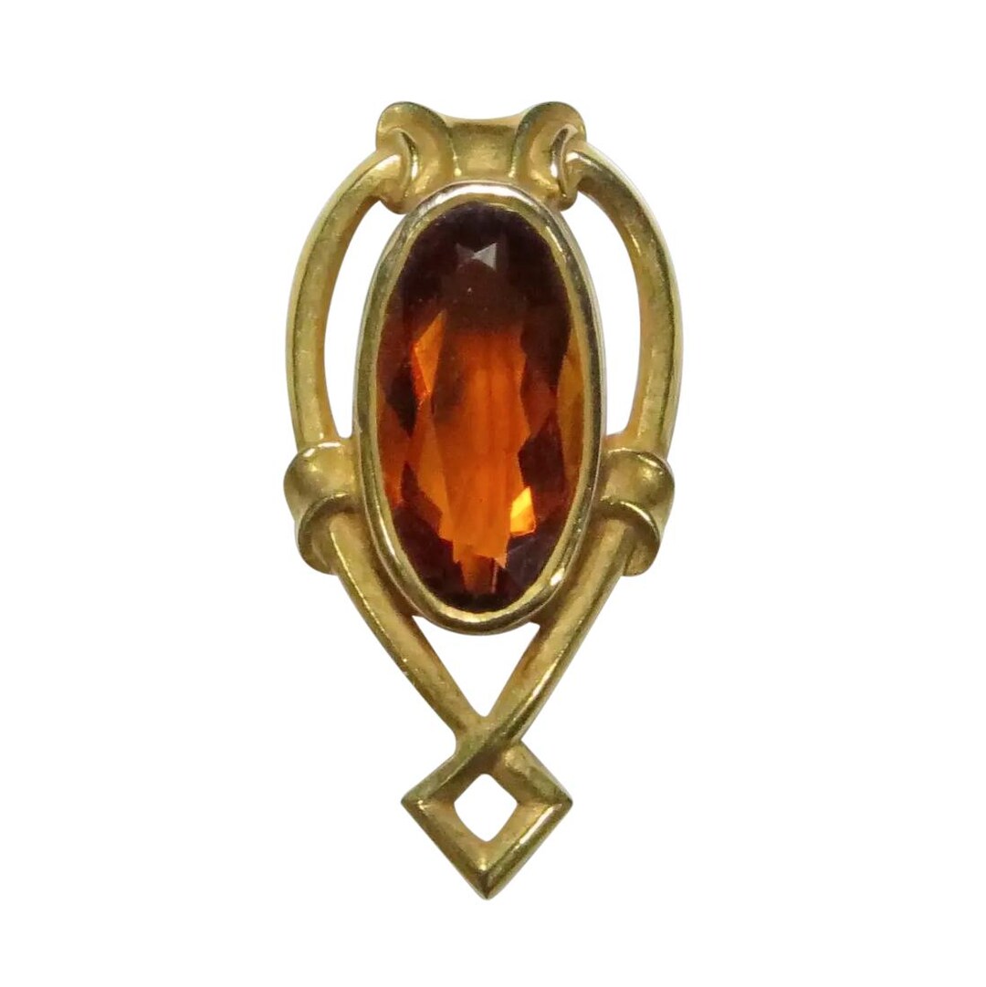 Antique Art Nouveau 14K Gold Hayden Wheeler Citrine Stick Pin - Etsy