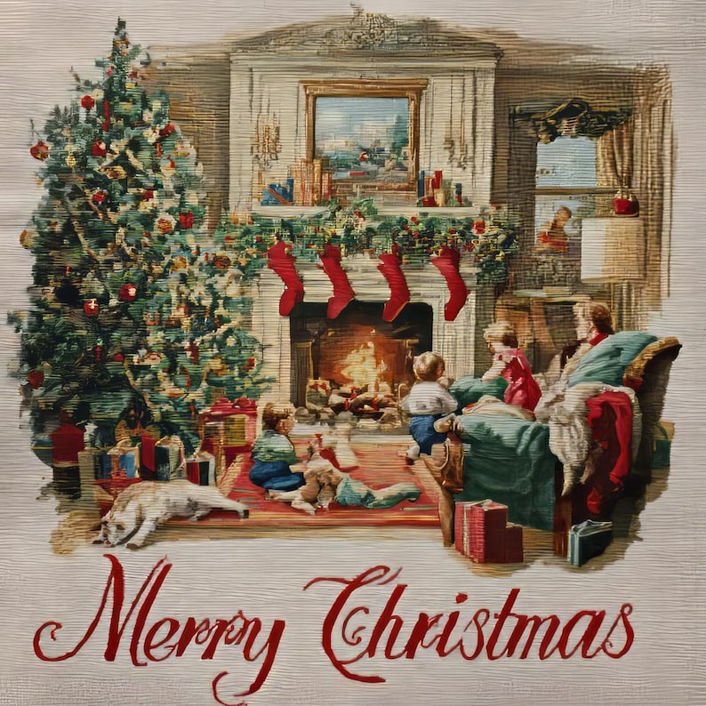 Vintage Christmas Cards - Antique Holiday Illustrations (printable ...