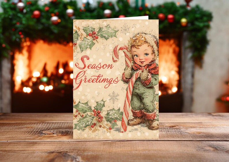 Vintage Christmas Cards - Antique Holiday Illustrations (printable ...