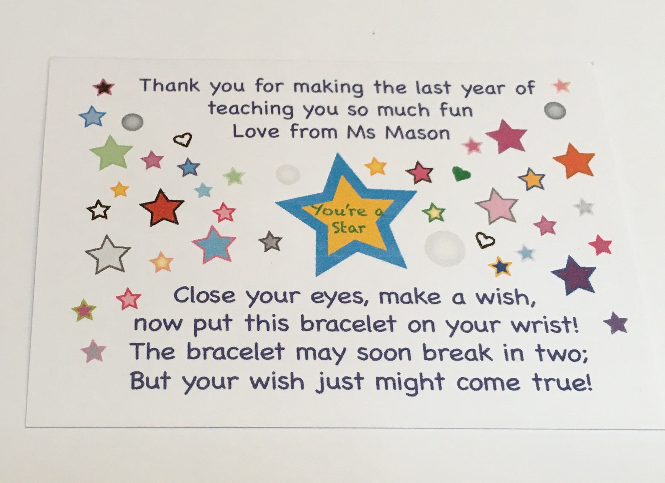 Set of 10* Teachers' Personalised End of Term Gifts for Your Class. or ...