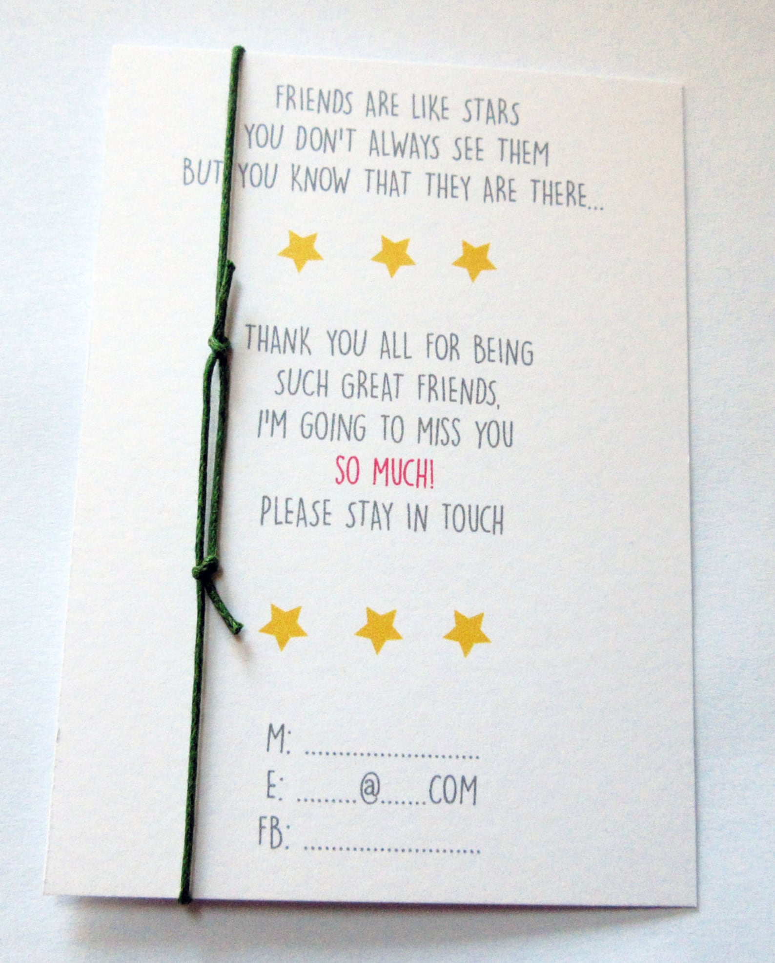 Set of 10 **** Goodbye Leaving Friends Are Like Stars Wish Bracelet and ...