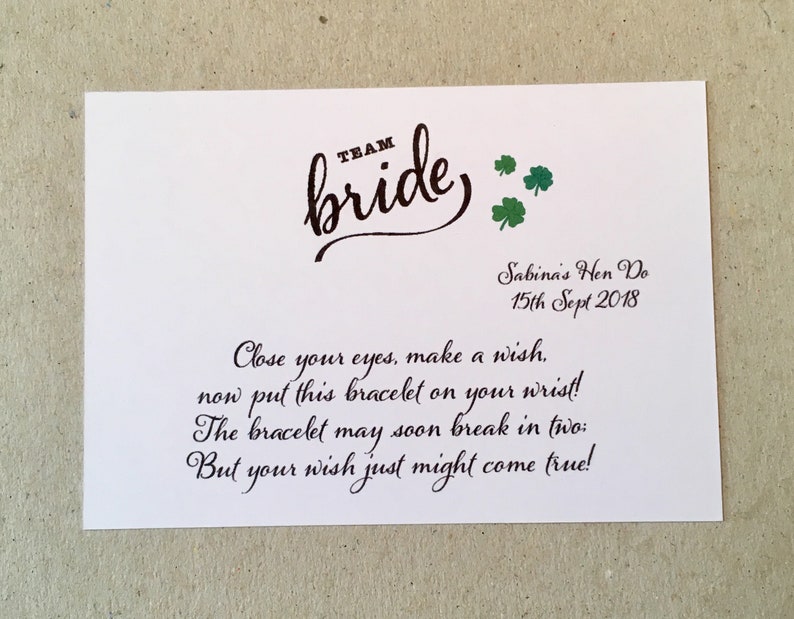 Personalised Set of 15* Shamrock Hen Do Hen Night * Wish/charm ...