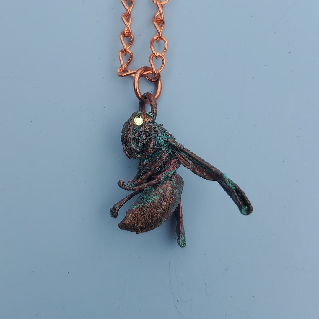 Hornet Necklace Real Wasp Necklace Copper Plated Hornet Copper ...