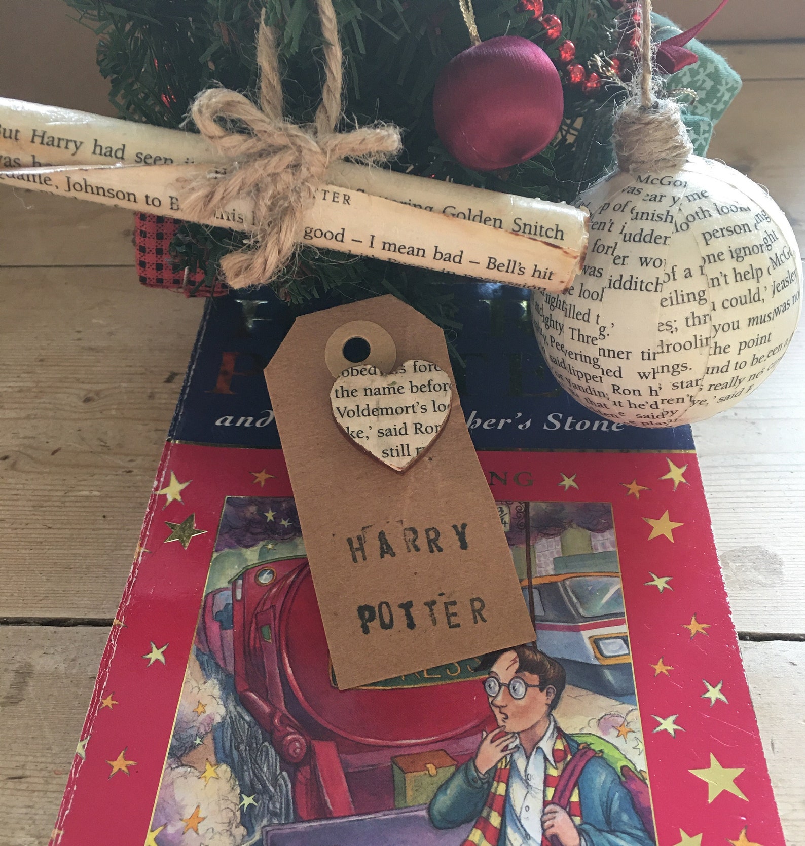 Harry Potter Book Page Scroll Hanging Decoration, Christmas Decoration ...