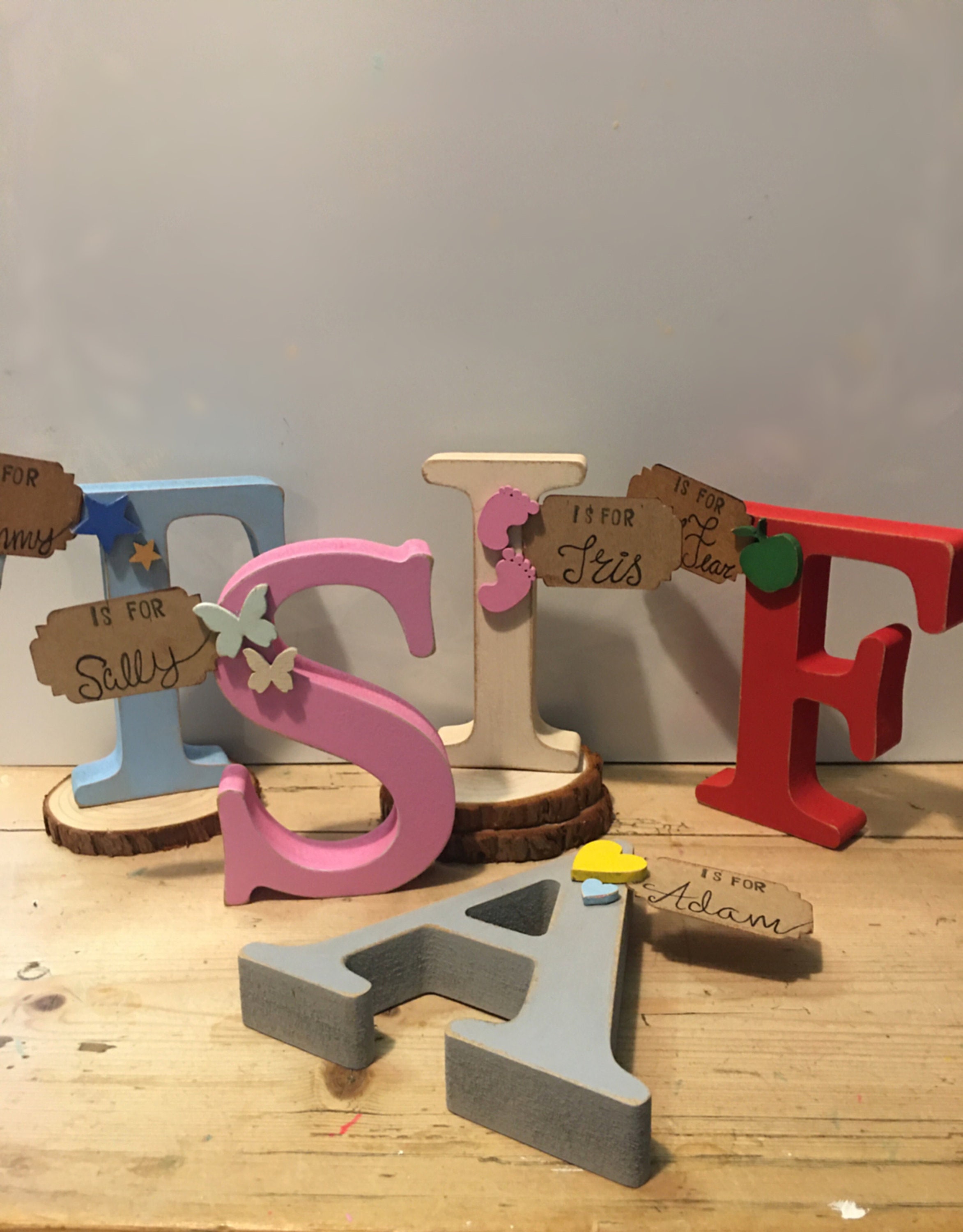 Free Standing Letters christening Gift nursery baby Shower - Etsy UK