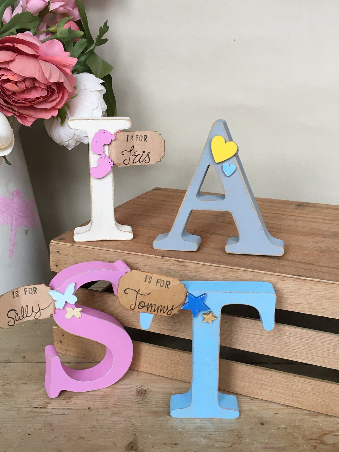 Free Standing Letters ,christening Gift ,nursery ,baby Shower Gift ...