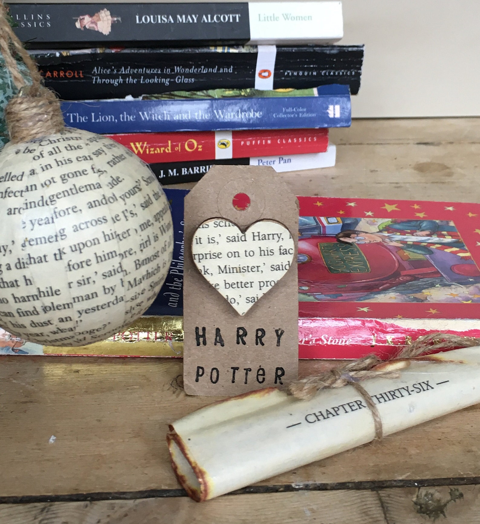 Harry Potter Book Page Scroll Hanging Decoration, Christmas Decoration ...