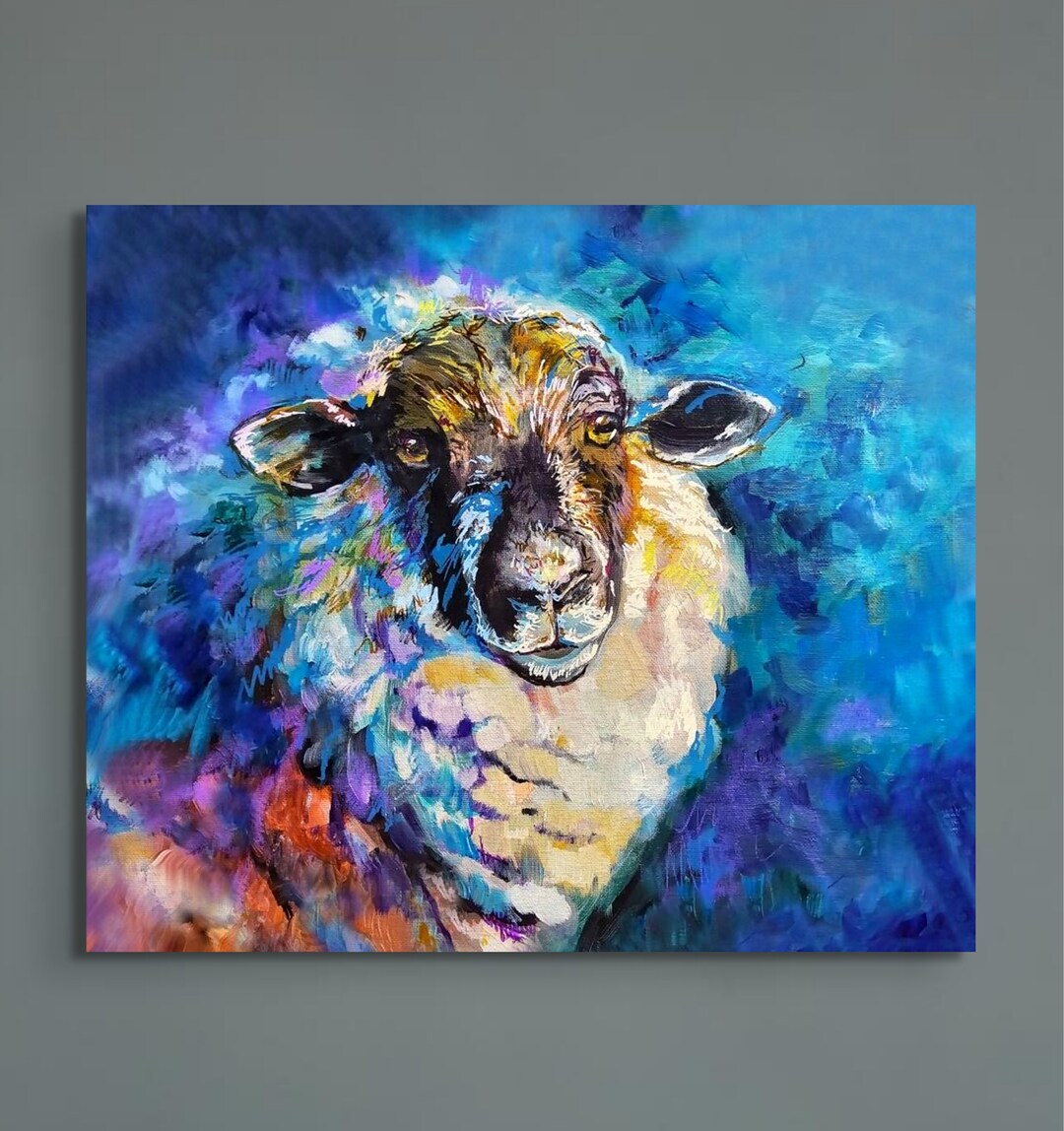 Canvas Print : Abigail the Sheep Painting Sue Gardner - Etsy