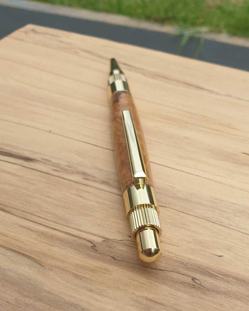 chrome Australian olive root. writing pen Stratus handmade pen Office ...