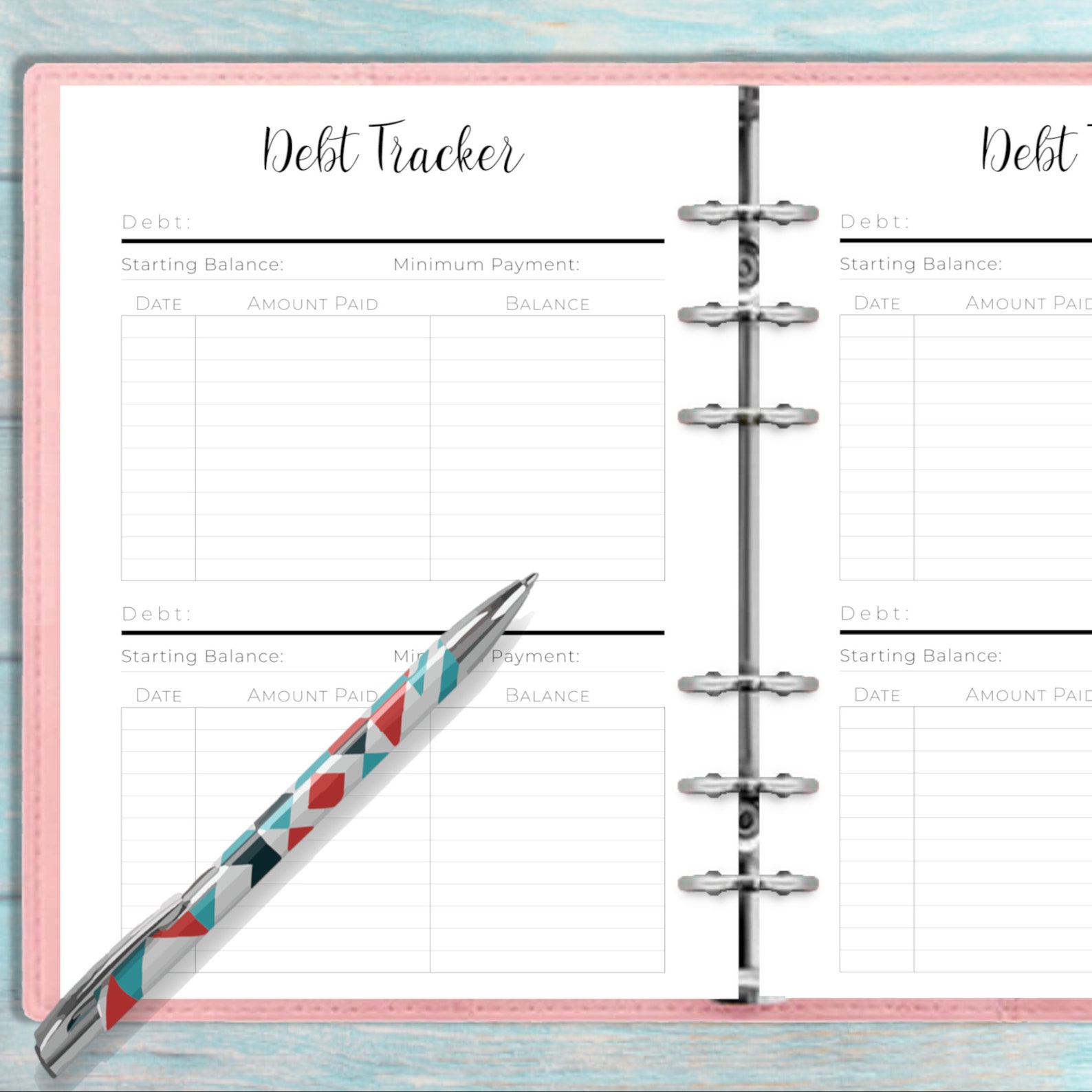 Debt Tracker Planner Template: Creditor Starting Balance - Etsy