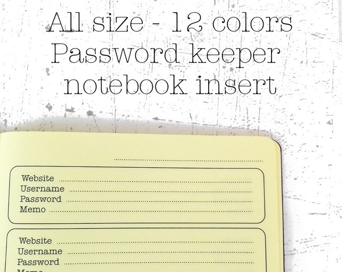Password Notebook Insert to Keep Password Username & Wwebsite All Size ...
