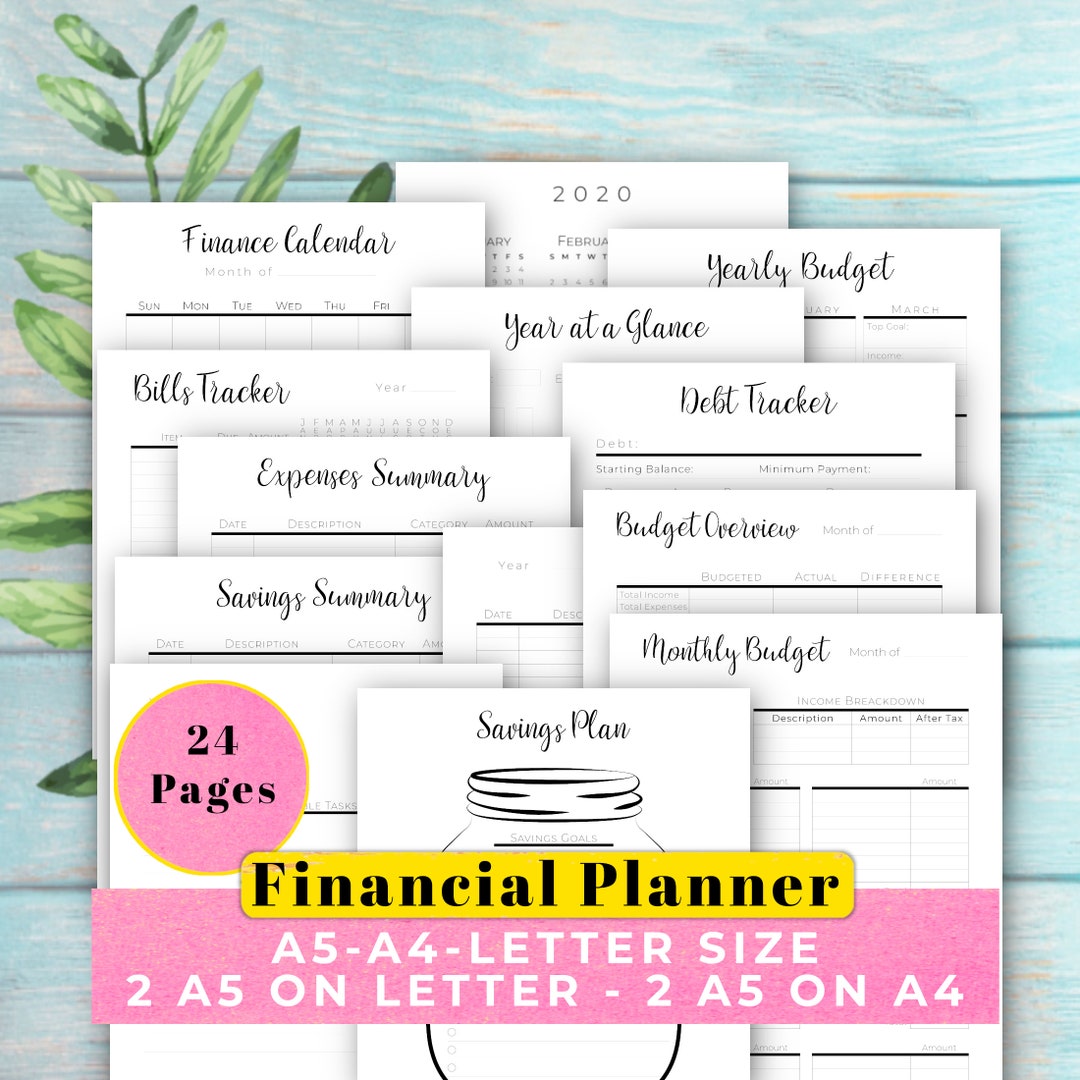 Finance Planner Printable A5 - A4 - Letter Size - Half Letter ...