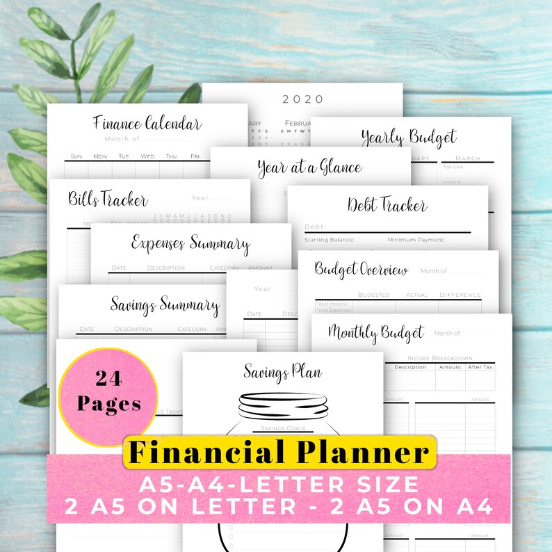 Finance Planner Printable A5 A4 Letter Size Half Letter | Etsy
