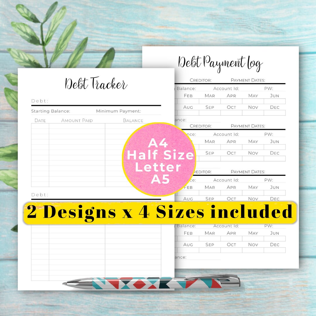Debt Tracker Planner Template: Creditor, Starting Balance, Minimum ...