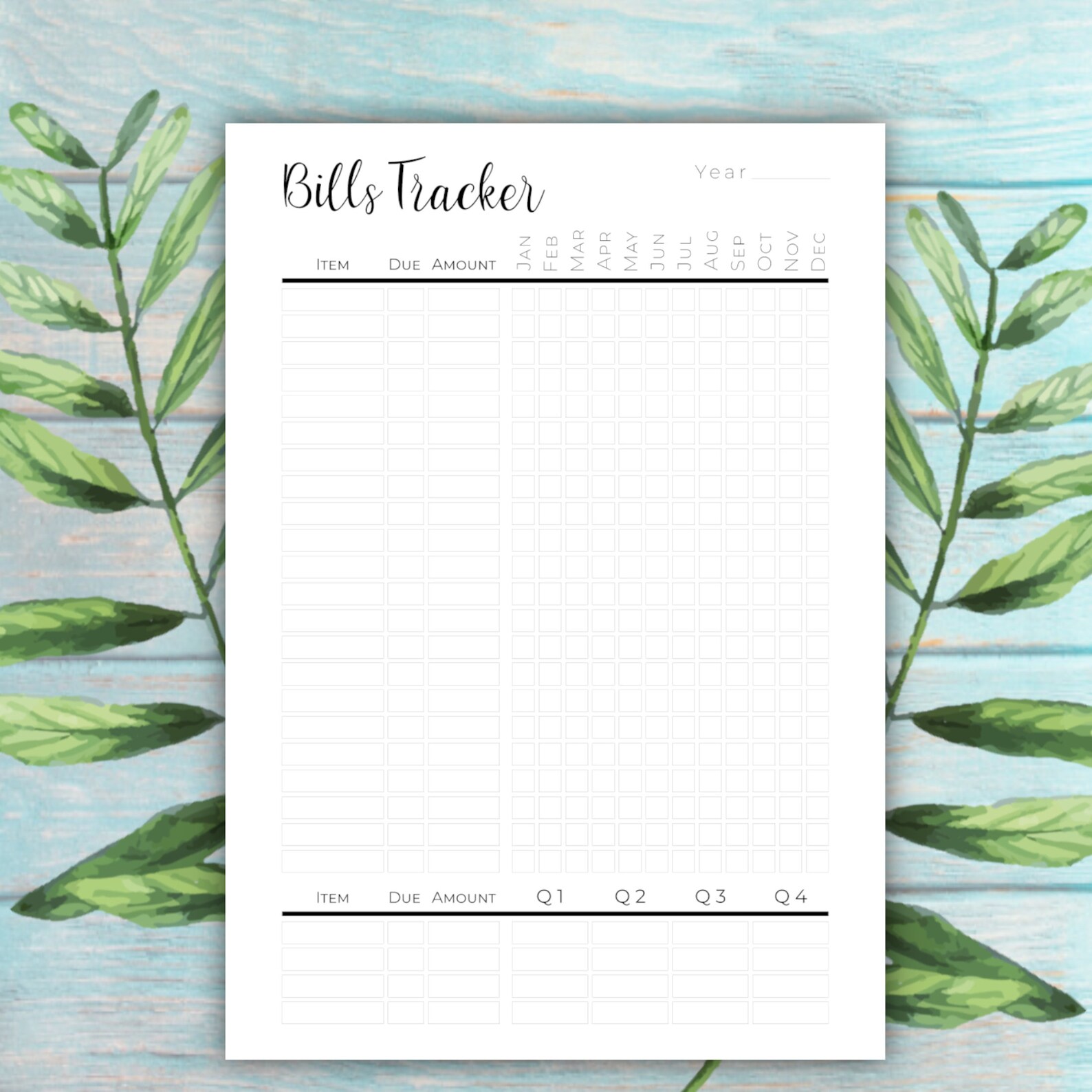 Monthly Bills Tracker Printable Planner Insert Template A5 A4 - Etsy