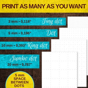 Dot Grid Printable Paper for All Size Traveler's Notebook Inserts ...
